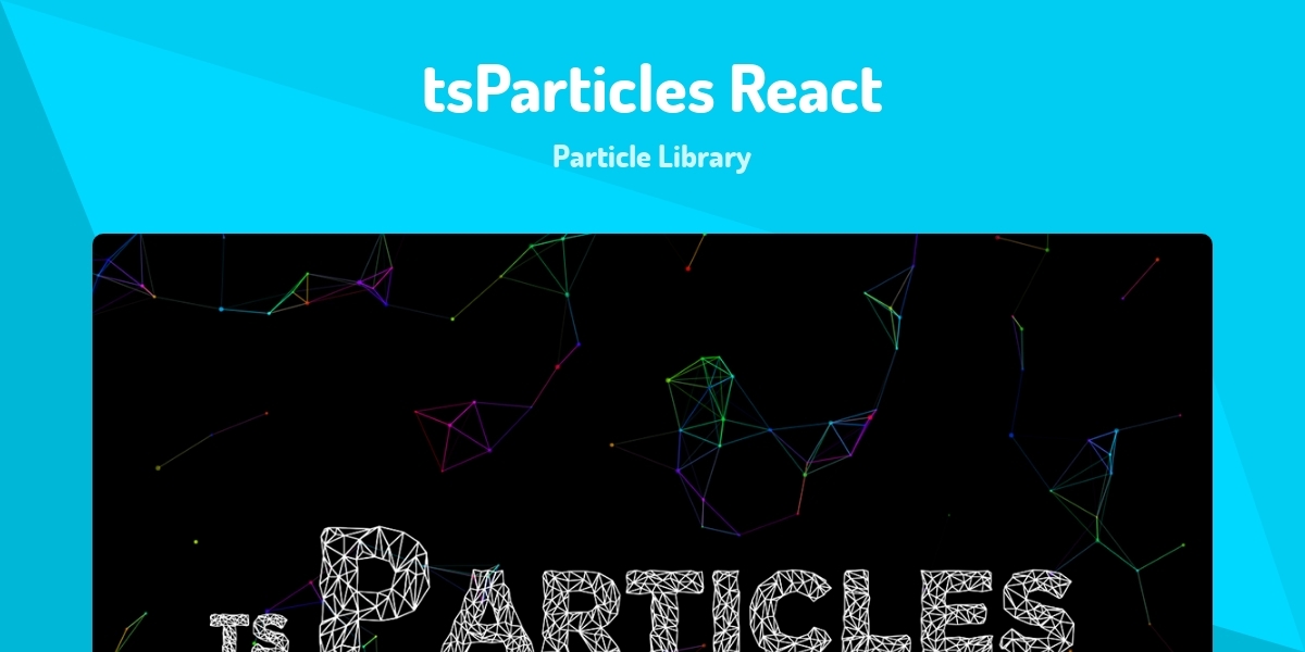 Tsparticles React Particle Library Made With React Js